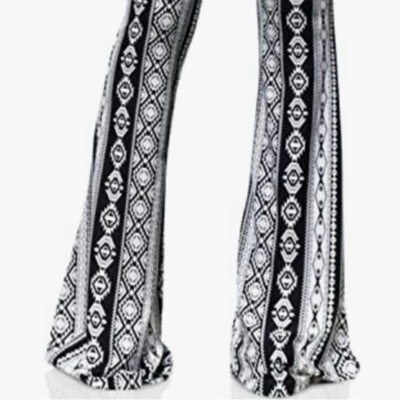 oh lollipop | Pants & Jumpsuits | Gypsy Boho Black White Bohemian Bell ...